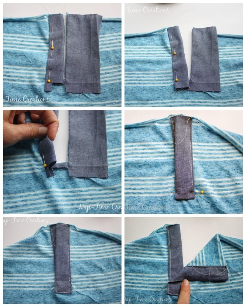 Henley Shirt Placket Tutorial - and free shirt patterns - Life Sew Savory