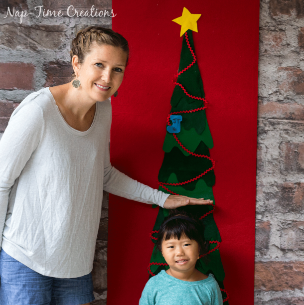 Felt Christmas Tree Growth Chart - a no sew project - Life Sew Savory