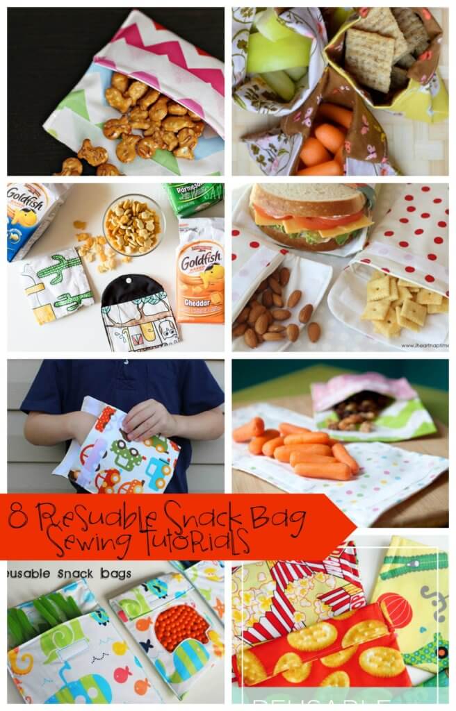 8 Reusable Snack Bag Tutorials for on the go snacking - Life Sew Savory