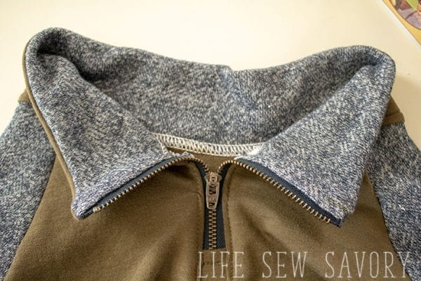 How to Sew a Collar with Zipper {Raglan Shirt Hack} - Life Sew Savory