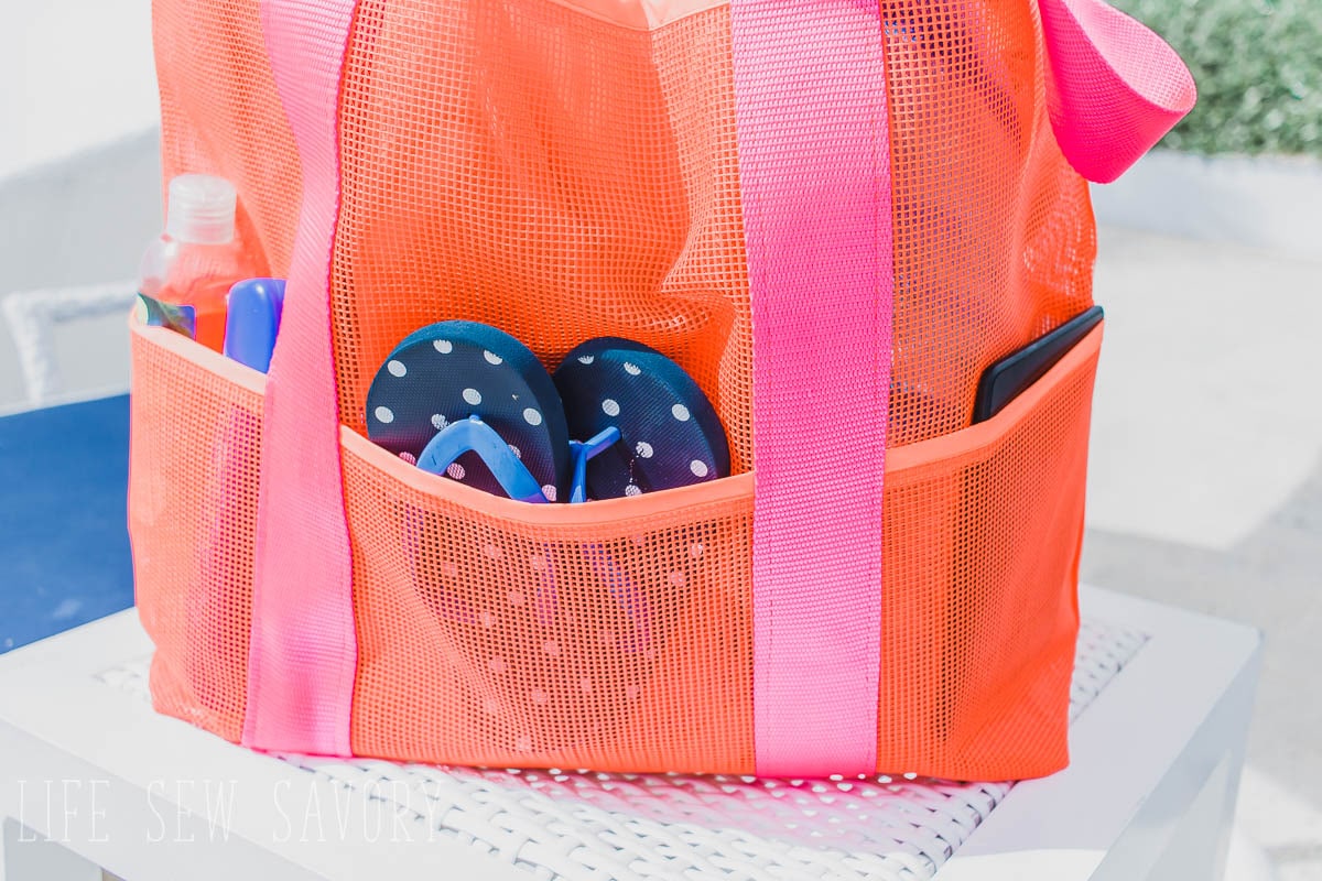 Free Mesh Beach Bag sewing pattern - Life Sew Savory