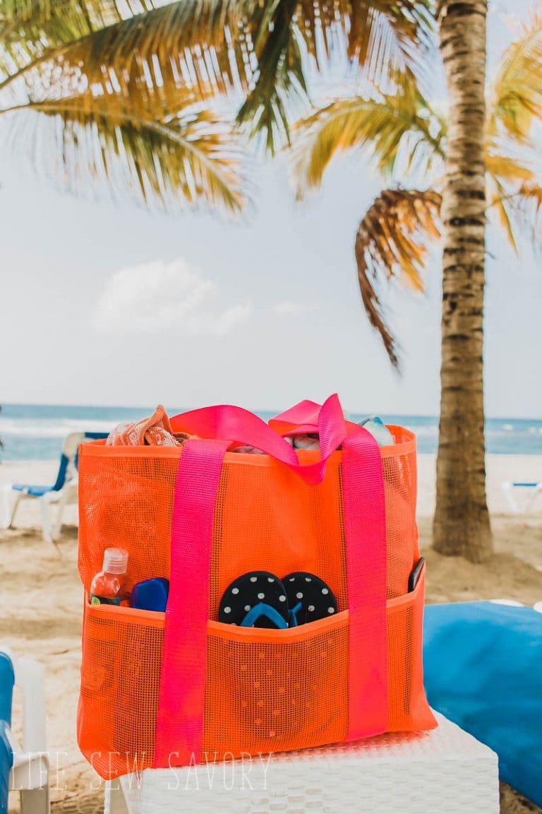 Free Mesh Beach Bag sewing pattern - Life Sew Savory