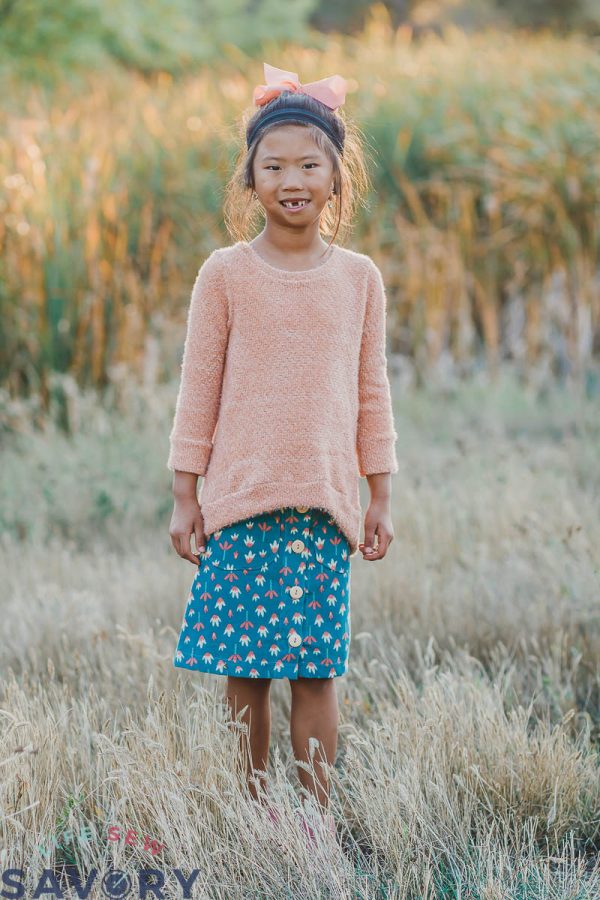 Girls Button Front Skirt - Free Sewing Pattern - Life Sew Savory