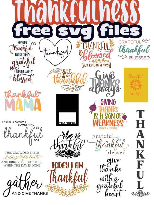 Thankful Themed Free SVG Files - Life Sew Savory