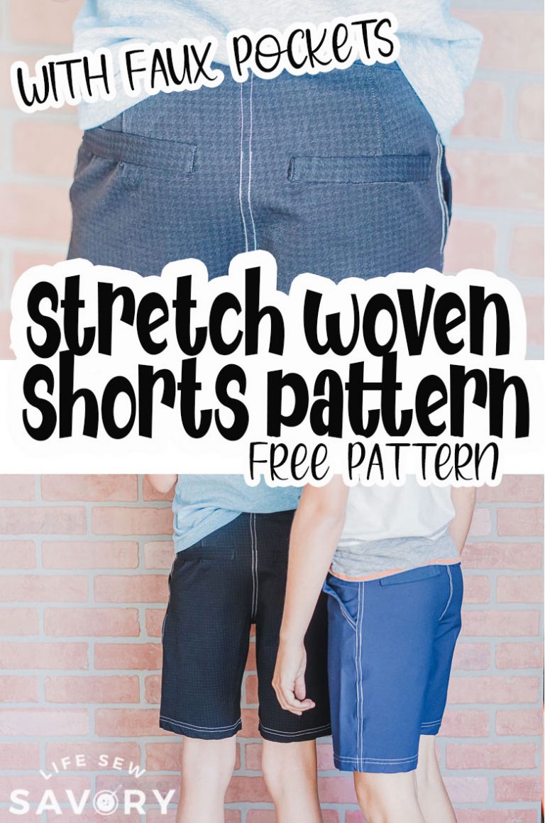 Free Shorts PDF pattern - with faux pockets - Life Sew Savory