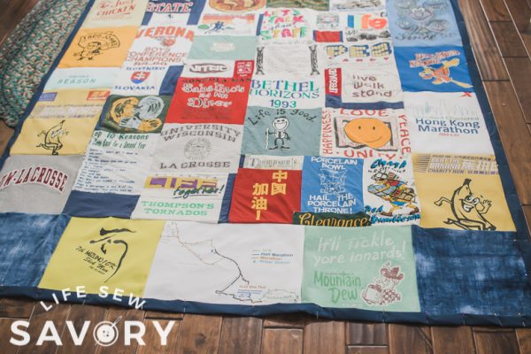 how to sew a tshirt quilt - Life Sew Savory