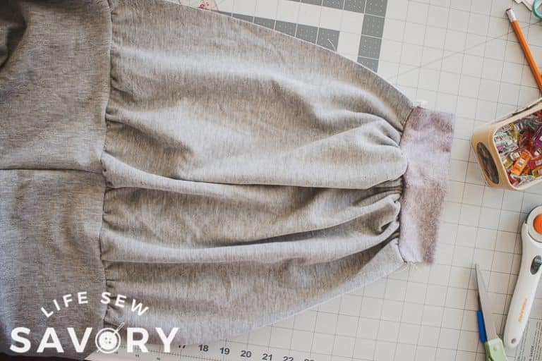 how to sew a sweatshirt with gathered sleeve - Life Sew Savory