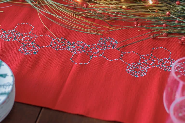 Embroidered Table Runner how to tutorial - Life Sew Savory