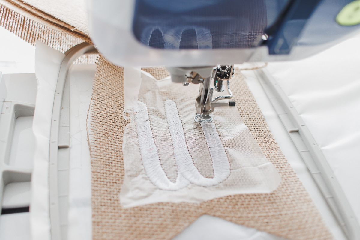 Machine embroidered bunting tutorial - Life Sew Savory