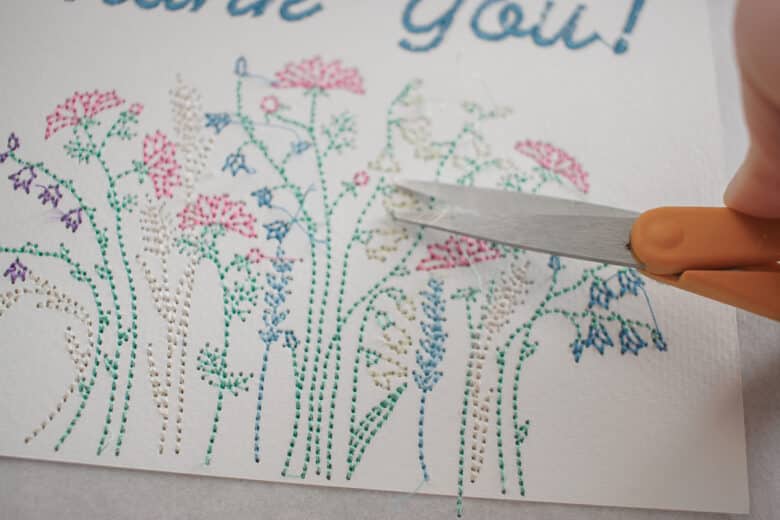 How to embroider on paper with your Embroidery Machine - Life Sew Savory