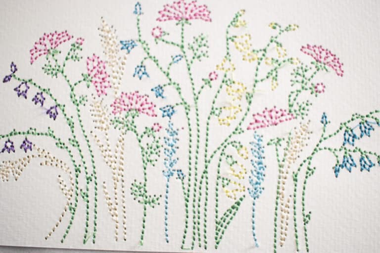 How to embroider on paper with your Embroidery Machine - Life Sew Savory