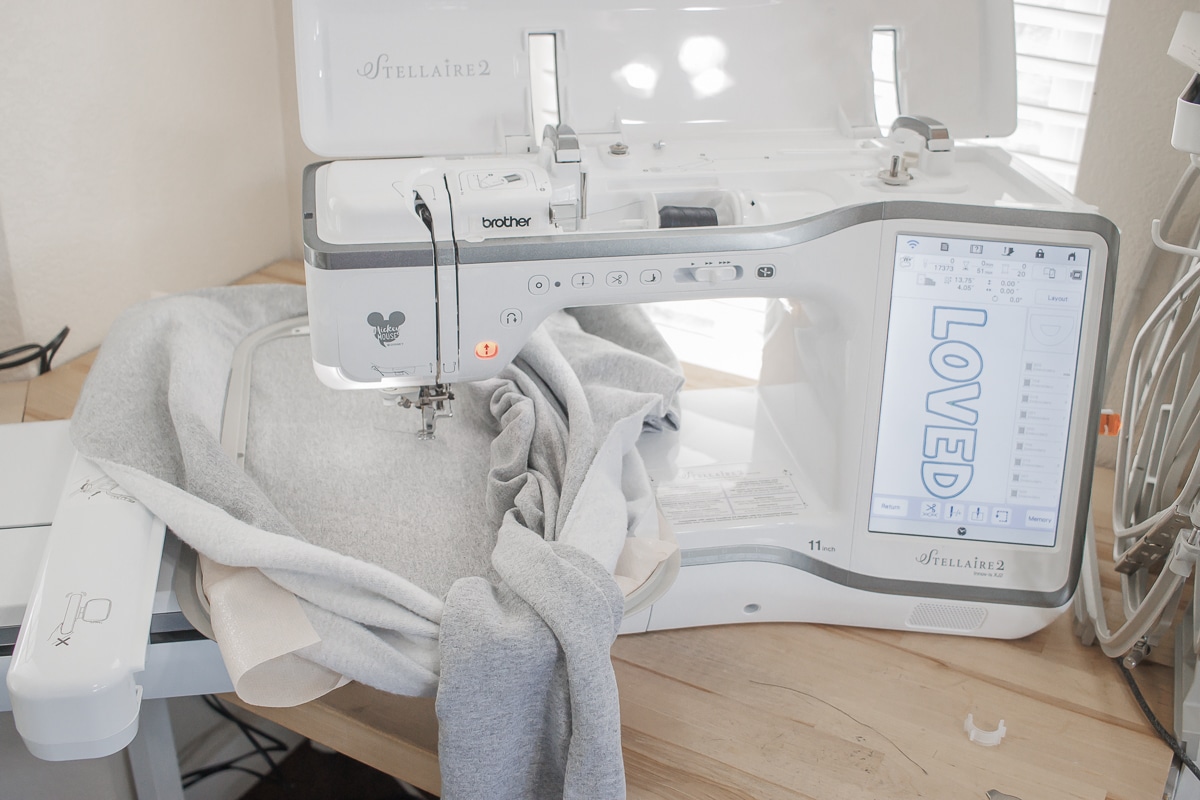 Sweatshirt embroidery on a single needle machine - Life Sew Savory