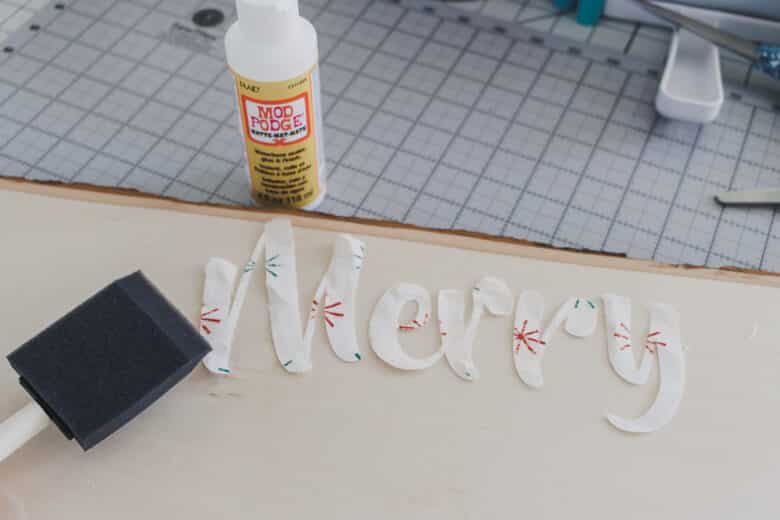 Fabric on wood DIY home decor - Life Sew Savory