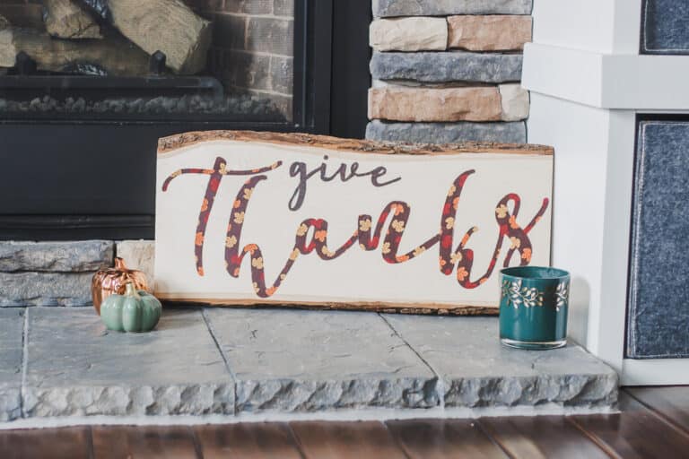 Fabric on wood DIY home decor - Life Sew Savory