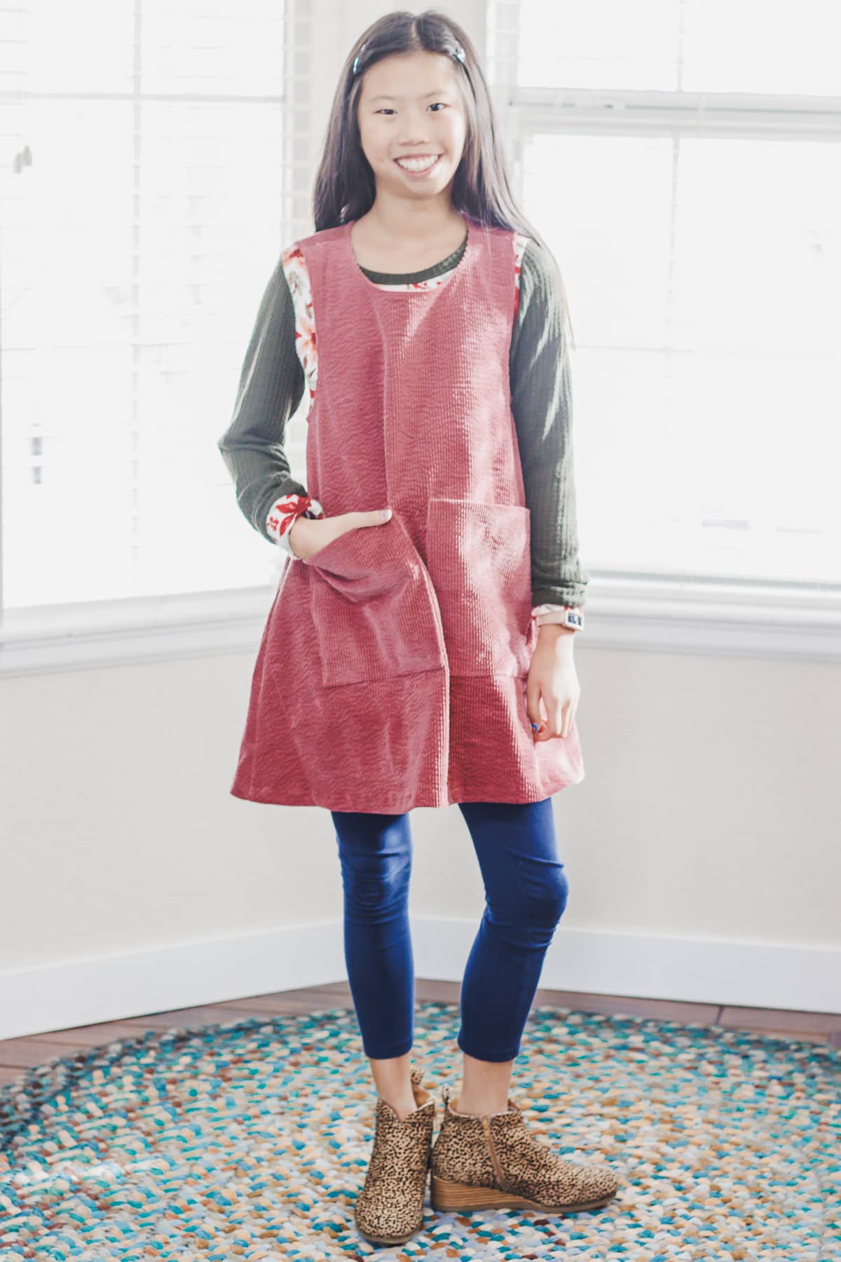 Corduroy jumper free pdf pattern for kids - Life Sew Savory