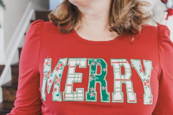 Merry Shirt Christmas Applique Tutorial - Life Sew Savory