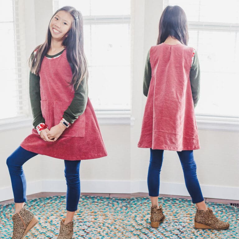 Corduroy jumper free pdf pattern for kids - Life Sew Savory