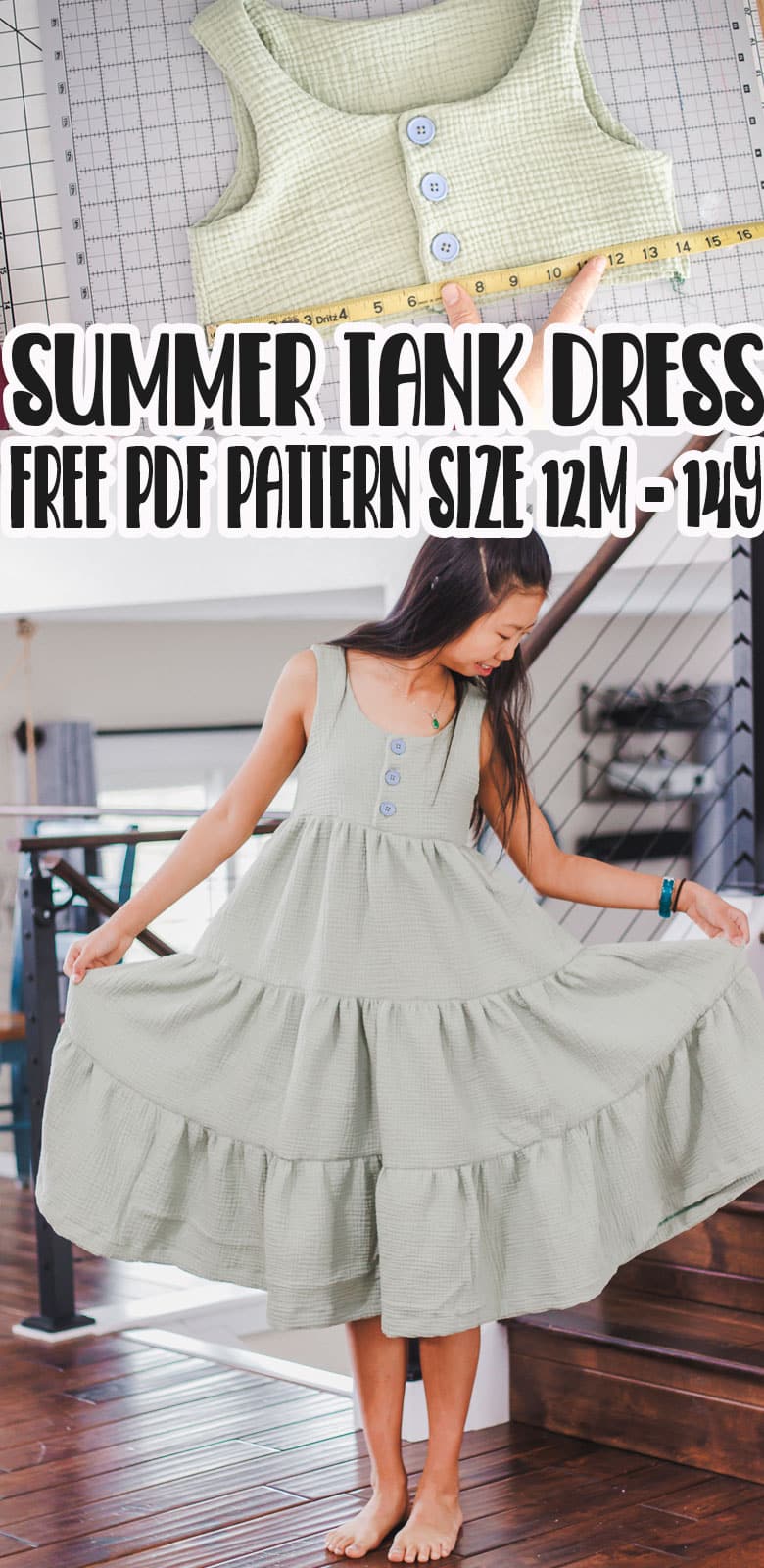 Tiered Tank Dress Free Pattern size 12m-14Y - Life Sew Savory